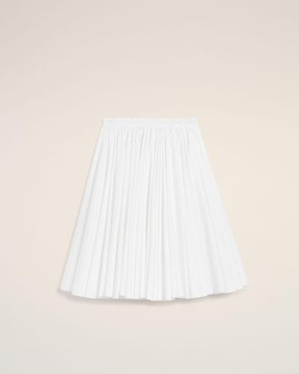 Ami Jupe Corolle Midi Blanchehe en Coton Blanc - 32 - Femme
