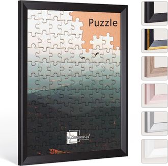 Bildershop-24 Puzzlerahmen PRIO 50x70cm Schwarz (matt) f&uuml;r ca. 500-1000 Teile