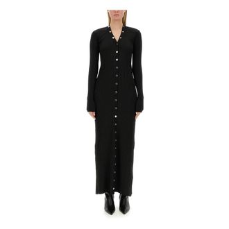 The Attico Lange Rippstrickjacke - - Dresses - Damen - Schwarzk - S