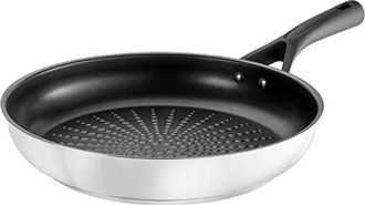 Pyrex 8019833 Expert Touch Poêle en Inox Ø 24 cm Compatible tous Feux dont Induction - Revêtement Anti-Adhésif Renforcé Longue Durée