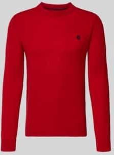 Mc Neal Slim Fit Strickpullover aus reiner Wolle mit Label-Stitching