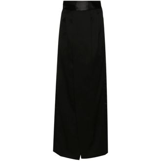Maison Margiela Femme, Jupes, Noir, Taille: 36 FR Jupe Maxi &agrave; D&eacute;tails Pliss&eacute;s