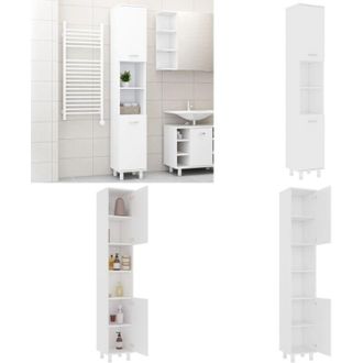 vidaXL Vidaxl - Armoire de salle de bain Blanc 30x30x179 cm Bois ding&eacute;nierie - Meuble De Salle De Bain - Armoire De Salle De Bain - Rangement Salle De Bain