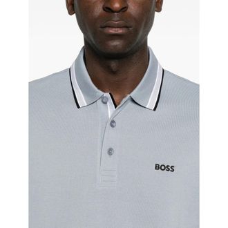HUGO BOSS Tipped Collar and Cuffs Polo Shirt - Gray