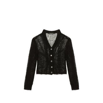 Our Legacy Cardigan maille large en lin et coton m&eacute;lang&eacute;s