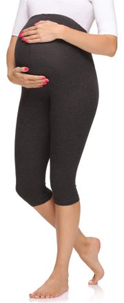 Merry Style Damen 3/4 Umstandsleggings aus Viskose MS10-298 (Dunkelmelange, 3XL)