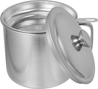 Cabilock Fettkanne Ölsieb Topf Fetttrennkanne mit Griff Fettabscheider Fettabscheider Kanne Soße Suppe Sieb Schüssel Ölvorrat Dose Ölbehälter für Lagerung von 