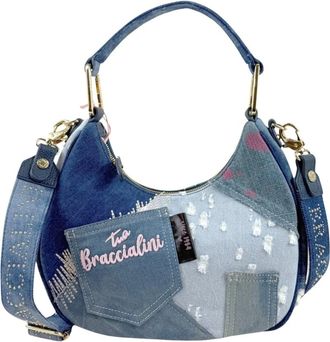 Braccialini Femme, Sacs, Bleu, Taille: ONE Size Amy Jeans Hobo Bag
