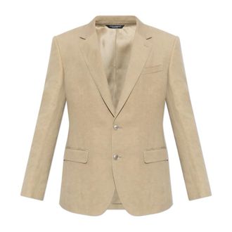 Dolce & Gabbana Martini Leichte einreihige Leinenjacke - - Jackets - Herren - Beige - L