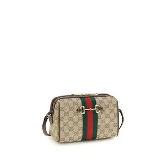 Gucci Horsebit Web Camera Shoulder Bag - Beige