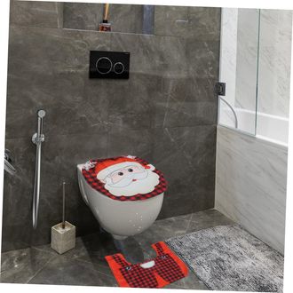 Valiclud Weihnachtliches Toilettensitz Rutschfestem Teppich Weicher Toilettensitzbezug Aus Waschbarem Vliesmaterial Geeignet Für Standard Wc Festliche Bad-deko