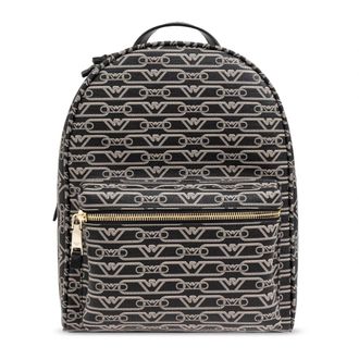 Emporio Armani Rucksack mit Monogramm - - Bags - Damen - Schwarzk - ONE SIZE