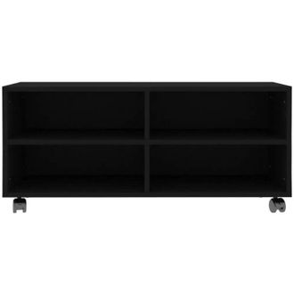 vidaXL Vidaxl - TV-Schrank mit Rollen Schwarz 90x35x35 cm Holzwerkstoff