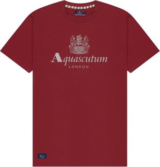 Aquascutum Active Beach Basic Big Logo Bordeaux Burgundy T-shirt