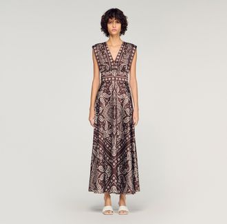 Sandro Robe longue imprim&eacute; bandana