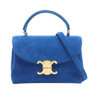 Celine Pre-owned Teen Nino Triomphe Suede 2way Handbag - - Pre-owned - Damen - Blau - ONE SIZE
