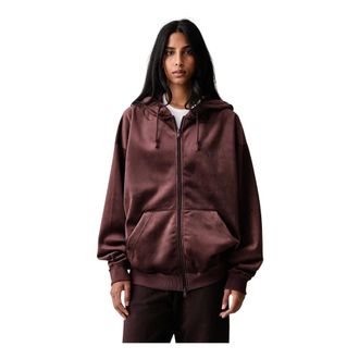 Yohji Yamamoto Velvet Zip HD - Femme - Sweatshirts et sweats &agrave; capuche - Brun - Taille: 36 FR