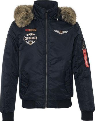 Cipo & Baxx Winterjacke CM229 mit mehreren Patches, Stickereien und Label-Elementen