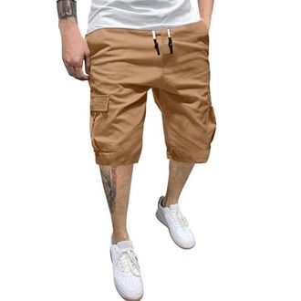 Generic Pantalons de jogging pour hommes Pantalons d&eacute;t&eacute; pour homme Couleur unie Grande taille D&eacute;contract&eacute; Tous les shorts Pantalon cargo tiss&eacute; &agrave; la mode avec 
