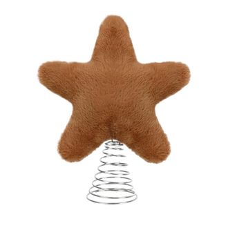 Generico Weihnachtskranz, Stern, Weihnachtsbaum, Plüsch, mit Metallfeder, für Weihnachtsbäume, Partydekorationen im Freien, Kamin, Regal, Schlafzimmer