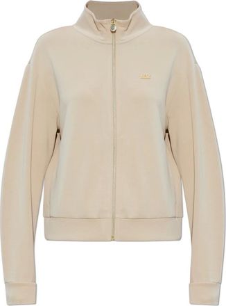 Emporio Armani Emporio Armani Ea7, Femme, Sweatshirts et sweats &agrave; capuche, Beige, Taille: 40 FR SweaT-shirt zipp&eacute; avec logo
