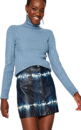Trendyol Damen Plain Turtle Neck Sweater Sweatshirt, Blau, S EU