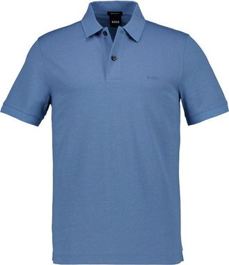 HUGO BOSS Herren Polo-Shirt blau Baumwoll-Piqu&eacute;