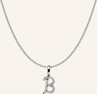 Cada Cada Kette Tiny Diamond Letter B silber