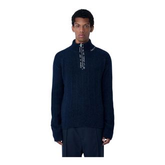 Marni Bestickter Woll-Kaschmir-Pullover - - Knitwear - Herren - Blau - XL