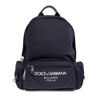 Dolce & Gabbana Rucksack mit Logo - - Bags - Herren - Blau - ONE SIZE