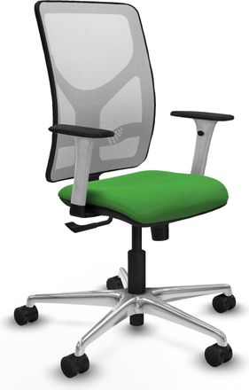 Piqueras y Crespo Stuhl mit Lendenwirbelst&uuml;tze, mit wei&szlig;en und schwarzen Armlehnen, ausgestattet mit 3 Positionen und Schneideschaum, mit 65 mm Nylon-Rollen, Wei&szlig;/Gr&uuml;n