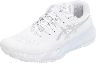 Asics Femme Gel-Resolution X Clay Sneaker, White/Pure Silver, 39.5 EU