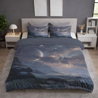 Generic Bettw&auml;sche 240 x 260 cm 3teilig Blau - Bettbezug 240 x 260 cm 2er Set mit Kissenbez&uuml;ge 80x80 cm Atmungsaktiv Leicht Anti-Pilling bettw&auml;sche mit Rei&szlig;ve