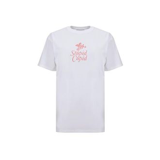 Ester Manas bedrucktes Baumwoll-T-Shirt in Weiß