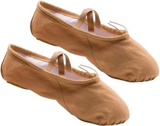 Supvox Pantoufles de Ballet &agrave; Semelle Souple Camel Taille 39 Chaussures de Danse Classique et Yoga pour Femmes L&eacute;gers et Respirants Bride &Eacute;lastique Antid&eacute;rap
