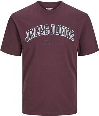Jack & Jones Jack & Jones Jjecaleb Varsity Tee SS T-Shirt &agrave; col Rond pour Homme, Vineyard Wine, M