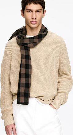 Arket Karierter Baumwollschal -Beige