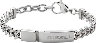 Diesel Armband Für Männer, 18 Cm - 19,5 Cm Silbernes Edelstahlarmband, DX0966040