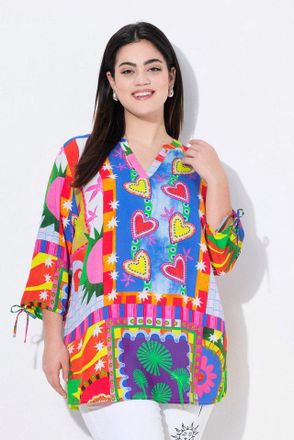 Angel Of Style Druckbluse Bluse A-Linie Mustermix-Druck 3/4-&Auml;rmel