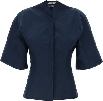 Jacquemus Femme, Blouses et Chemises, Bleu, Taille: 40 FR La Chemise Moisson