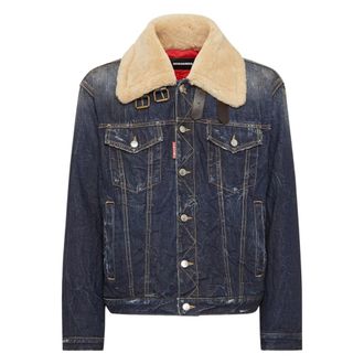 Dsquared2 Blaue Denim Aviator Jacke - - Jackets - Herren - Blau - L