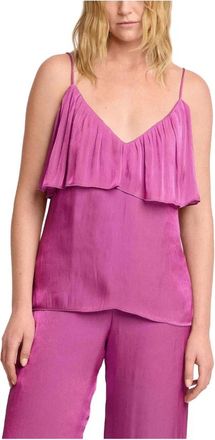 Kocca Femme, Blouses et Chemises, Violet, Taille: 38 FR Draped Ruffle Top
