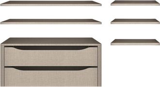 KIYDOO home24 Zubehörpaket Drehtürenschrank I 226cm Beige Classic Spanplatte, bedruckt & lackiert