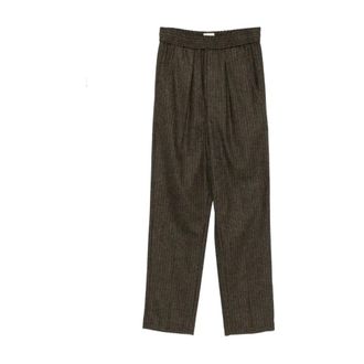 Isabel Marant Bronze Nadelstreifen Elastische Taille Hose - - Trousers - Damen - Braun - XS