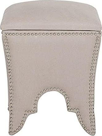 Safavieh Upholstered Ottoman, in Taupe, 40 X 40 X 55