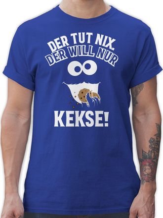 Shirtracer T-Shirt Herren - Karneval & Fasching - Der TUT nix Der Will nur Kekse I Kr&uuml;melmonster I Cookie Monster I Keksmonster - 5XL - Royalblau - t-Shirts f&uuml;r 