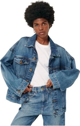 Sessun Femme, Vestes, Bleu, Taille: 40 FR Veste en jean oversize