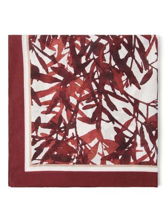 Brunello Cucinelli Schal mit Blumen-Print - Rot