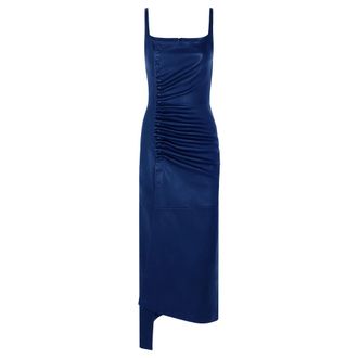 Paco Rabanne Robe mi-longue drap&eacute;e - Femme - Robes - Bleu - Taille: 40 FR