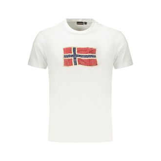 Napapijri Wei&szlig;es Baumwolle Herren T-Shirt